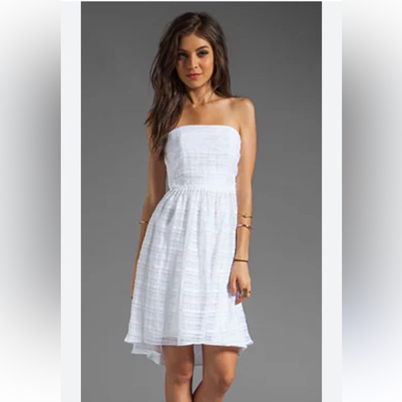 Tracy Reese | Dresses | Tracy Reese Strapless Highlow Dress White ...